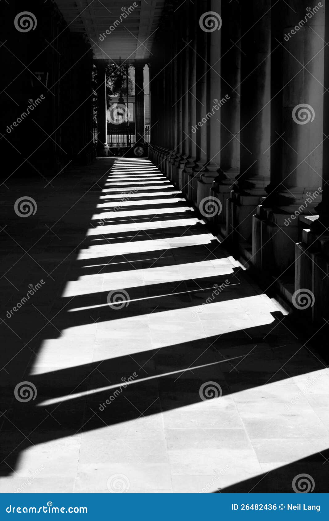 Sunlit corridor stock photo. Image of silhouette, royal - 26482436