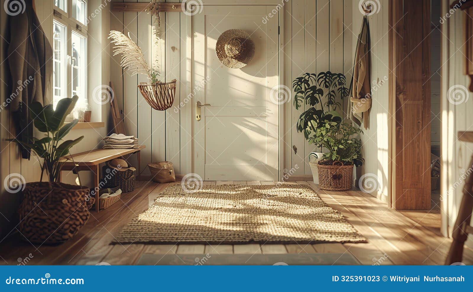 Rustic Charm Of Vintage Bamboo Wardrobe Furniture Design Royalty-Free Stock Image ...
