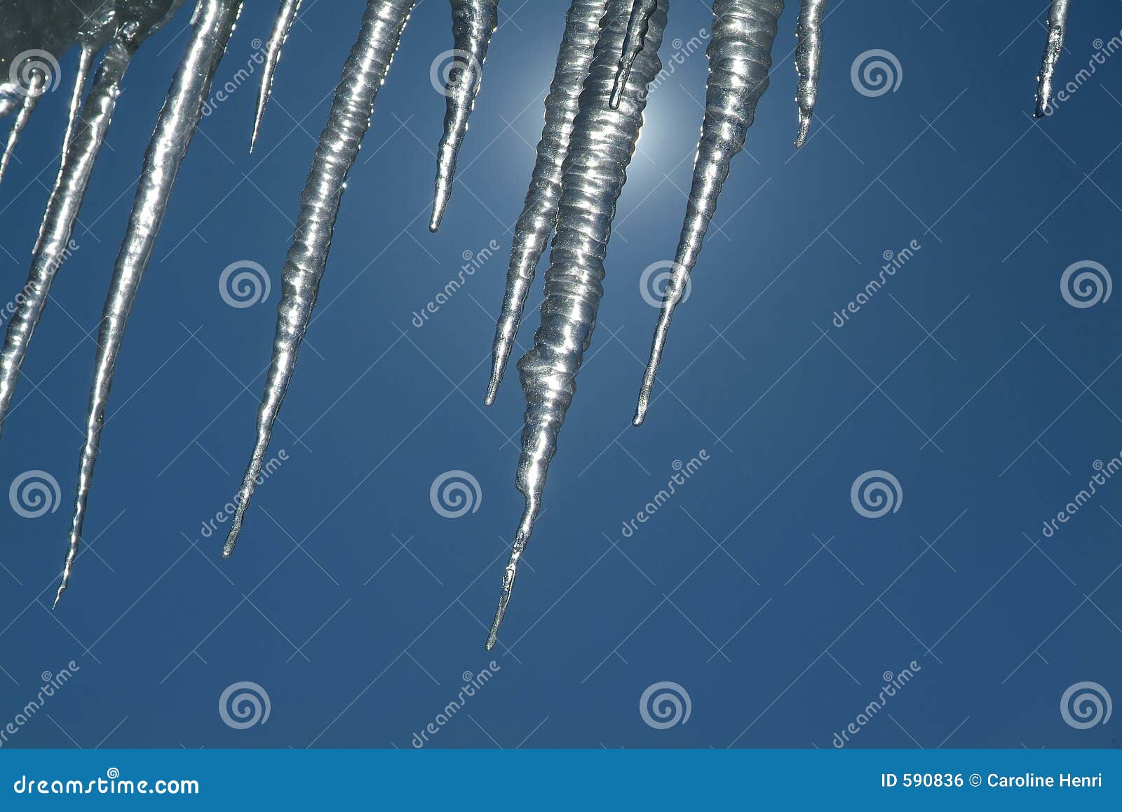 Sunlit icicles stock photo. Image of bright, spike, point - 590836