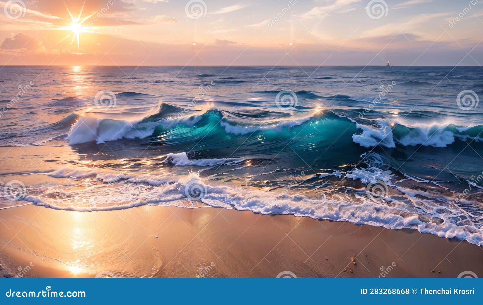 Sunlit Reflections of Serenity Stock Illustration - Illustration of ...