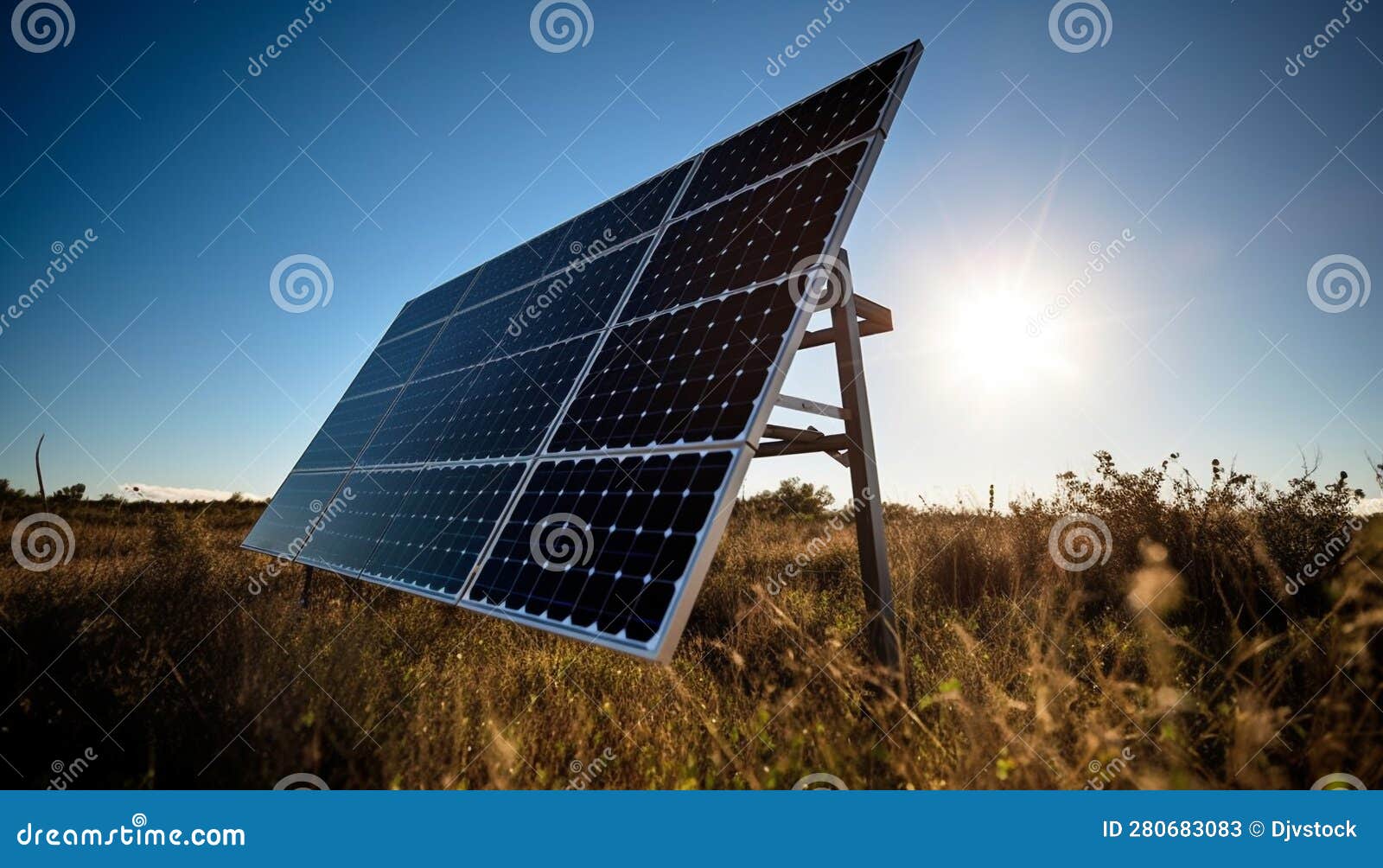 Sunlit Solar Panel Powers Sustainable Energy for Modern Industry and ...