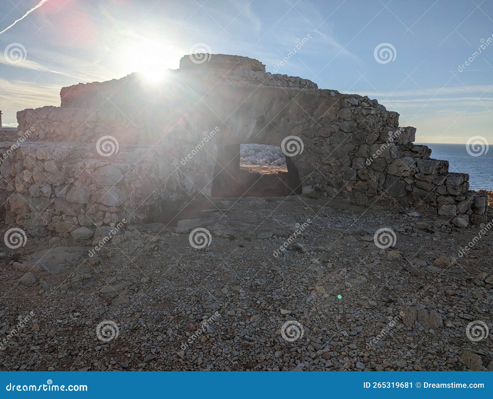 Sunlit stone structure stock image. Image of menorca - 265319681