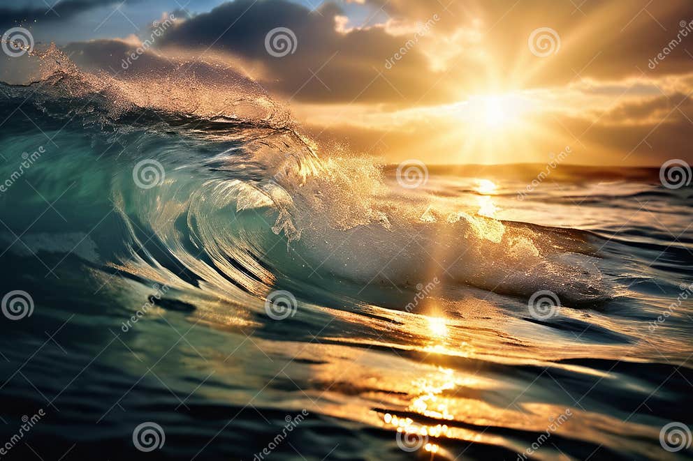 Sunlit Undercurrent a Wave with the Sun Shining through it from Stock ...
