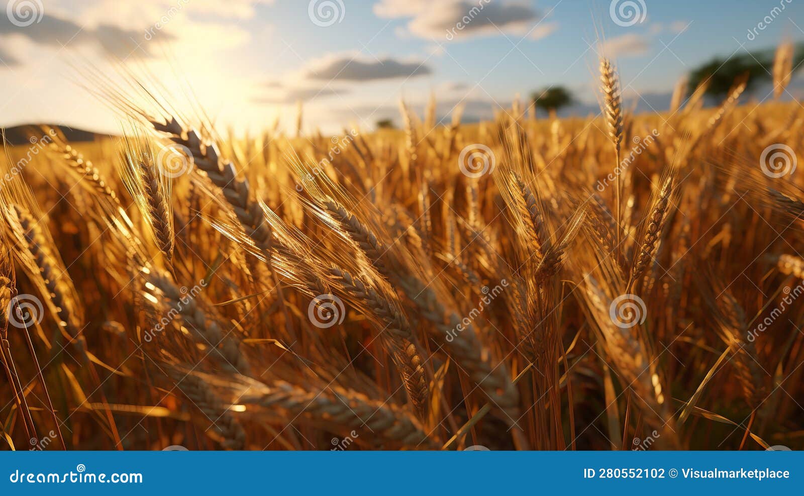 Sunlit Wheat Field Gentle Texture Stock Illustration - Illustration of ...
