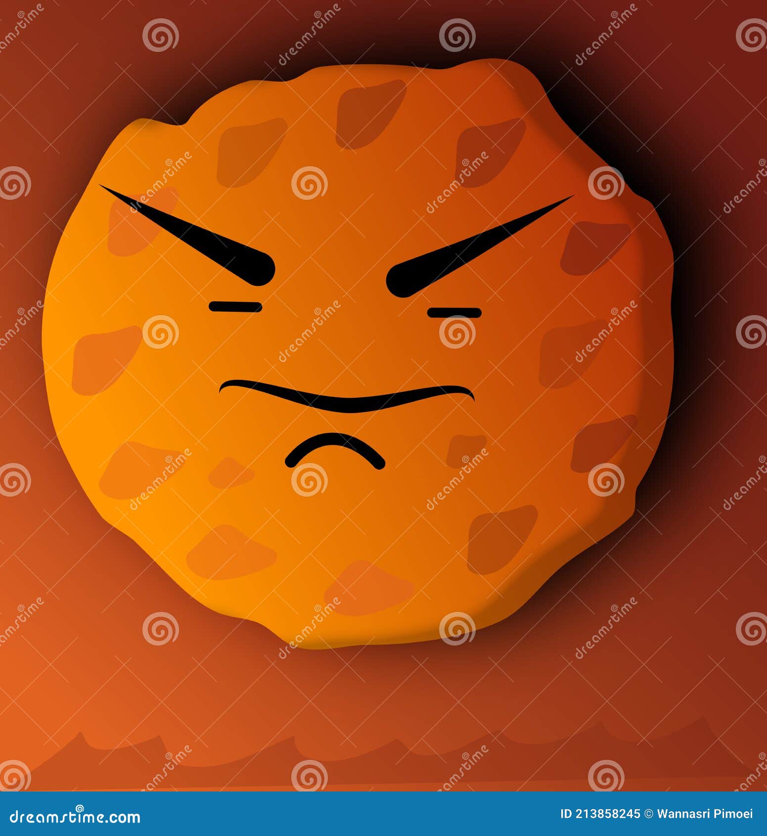 The sunn is angry stock illustration. Illustration of icon - 213858245