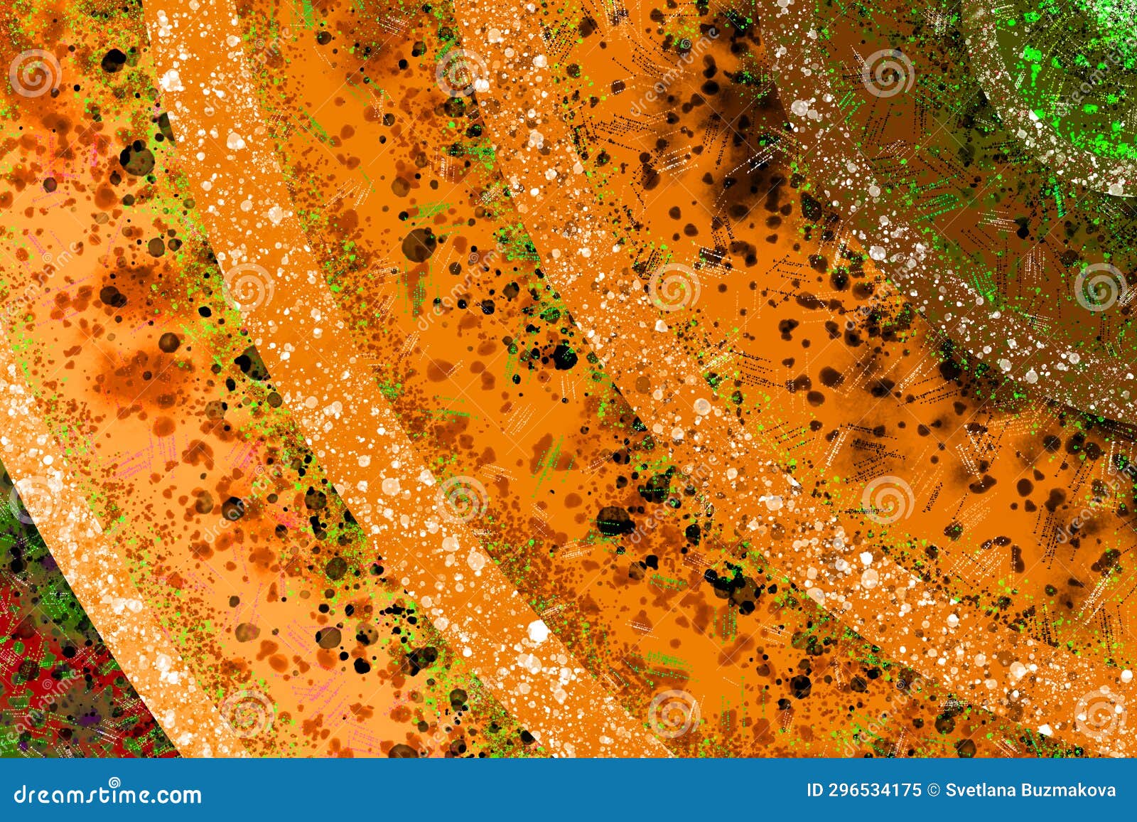 Sunny Abstract Background. Orange Arcs with Patterns Radiate from the ...