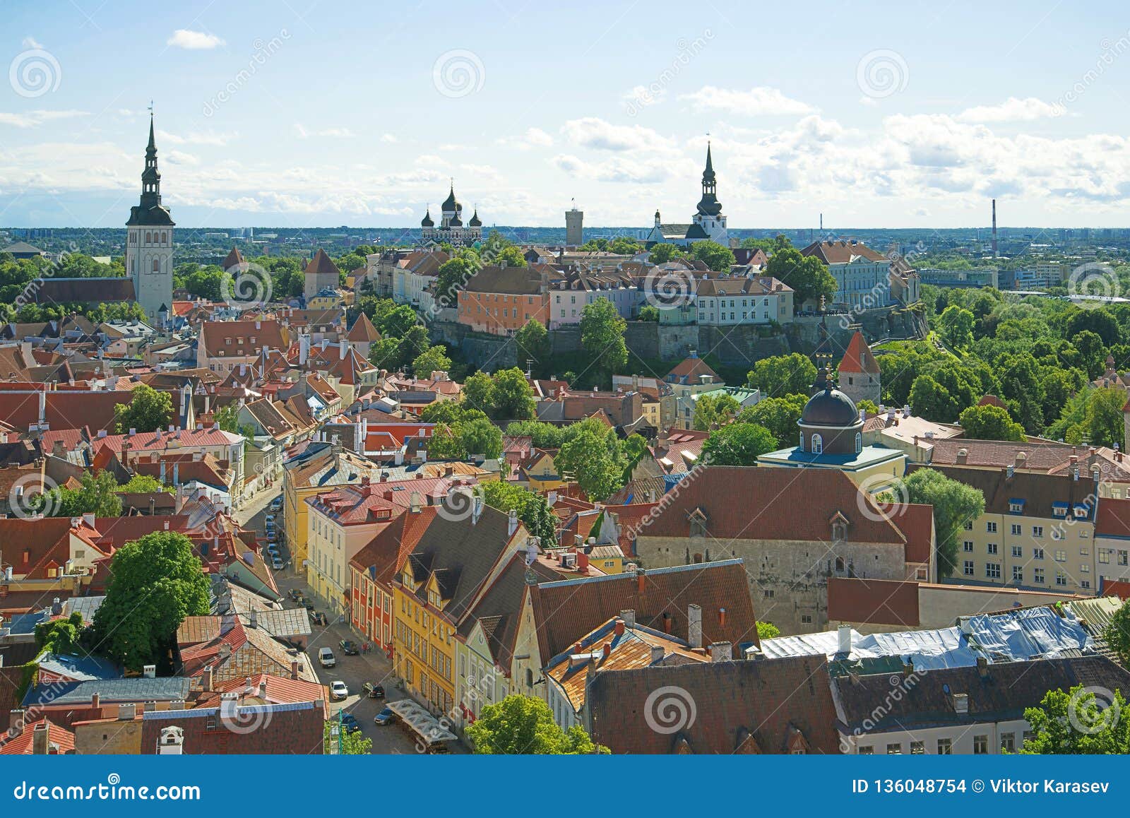 Sunny August Day in Old Tallinn, Estonia Stock Photo - Image of ...