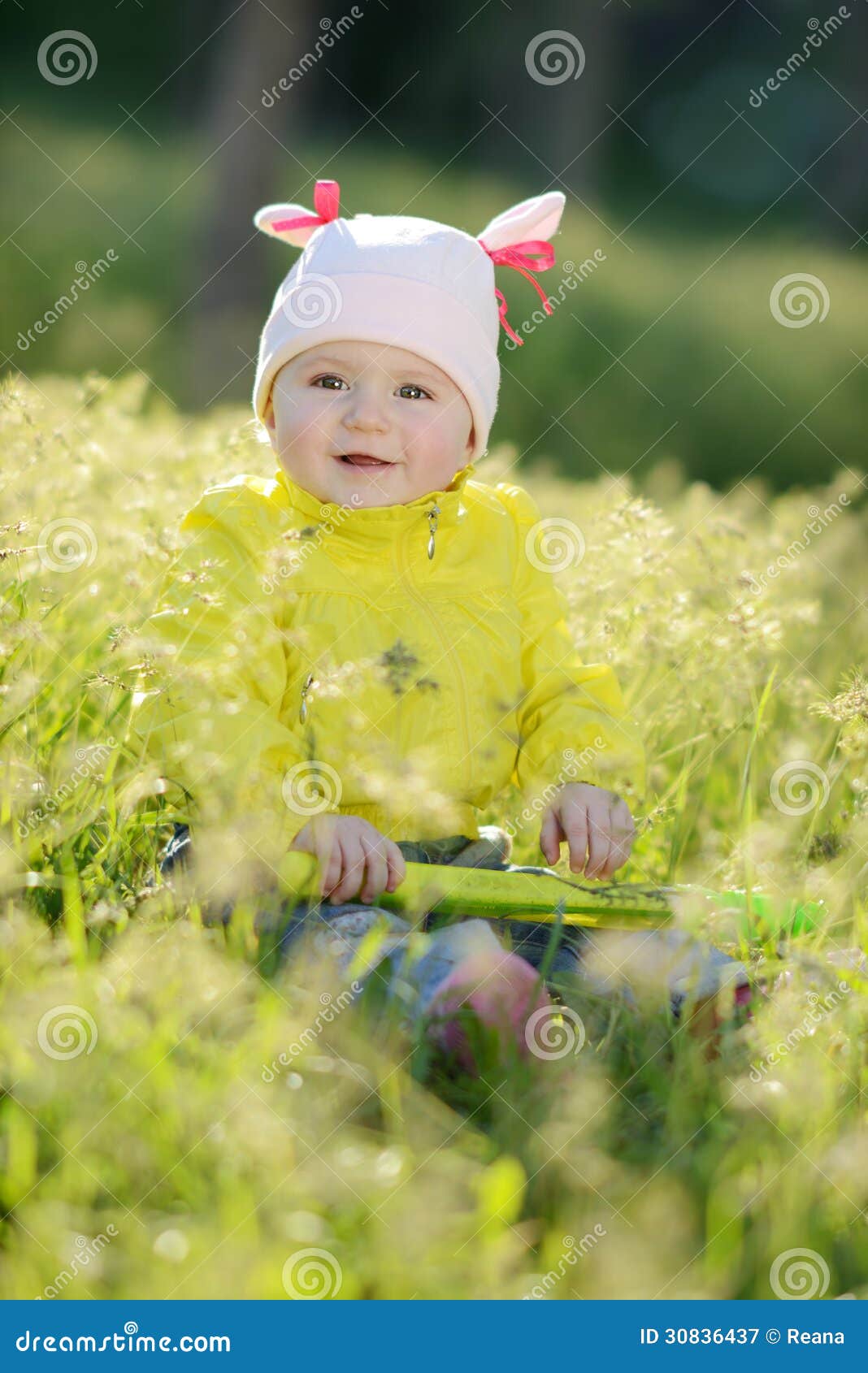 Sunny baby stock image. Image of emotion, grass, happy - 30836437