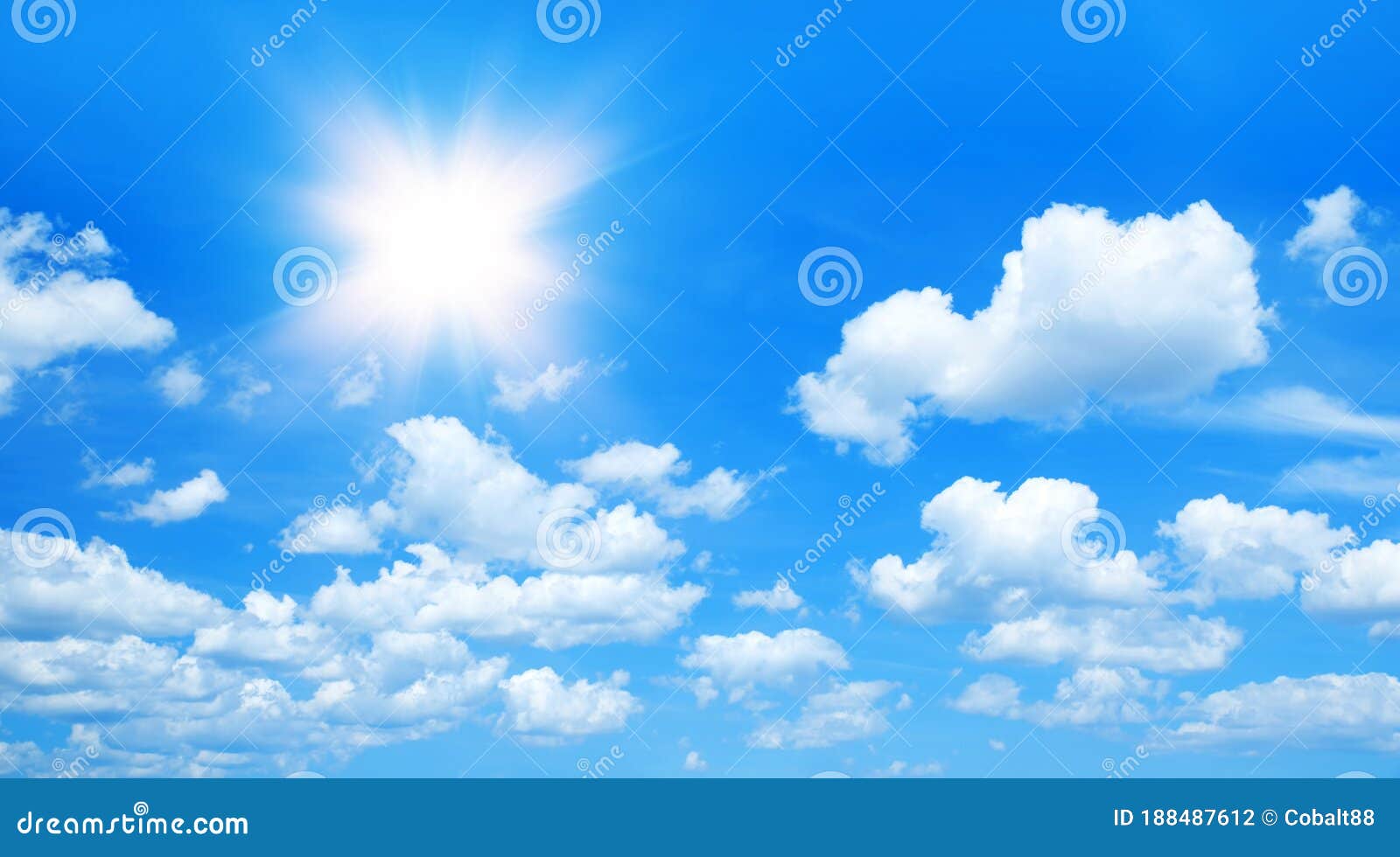 Sunny Background with Clouds Stock Photo - Image of climate, blue ...