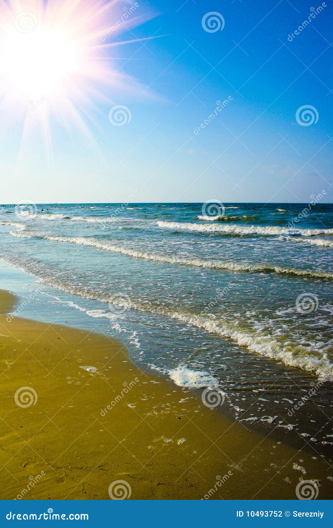 Sunny Beach stock photo. Image of scene, waves, summertime - 10493752