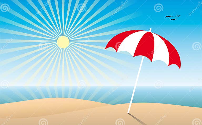Sunny beach stock vector. Illustration of saltwater, blue - 1095312