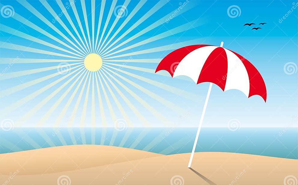 Sunny beach stock vector. Illustration of saltwater, blue - 1095312