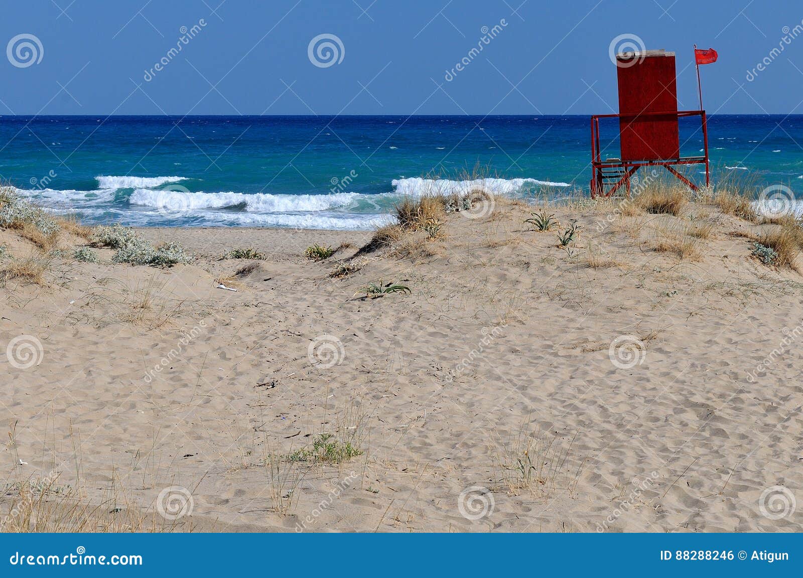 Sunny beach in Greece stock photo. Image of nature, caribbean - 88288246