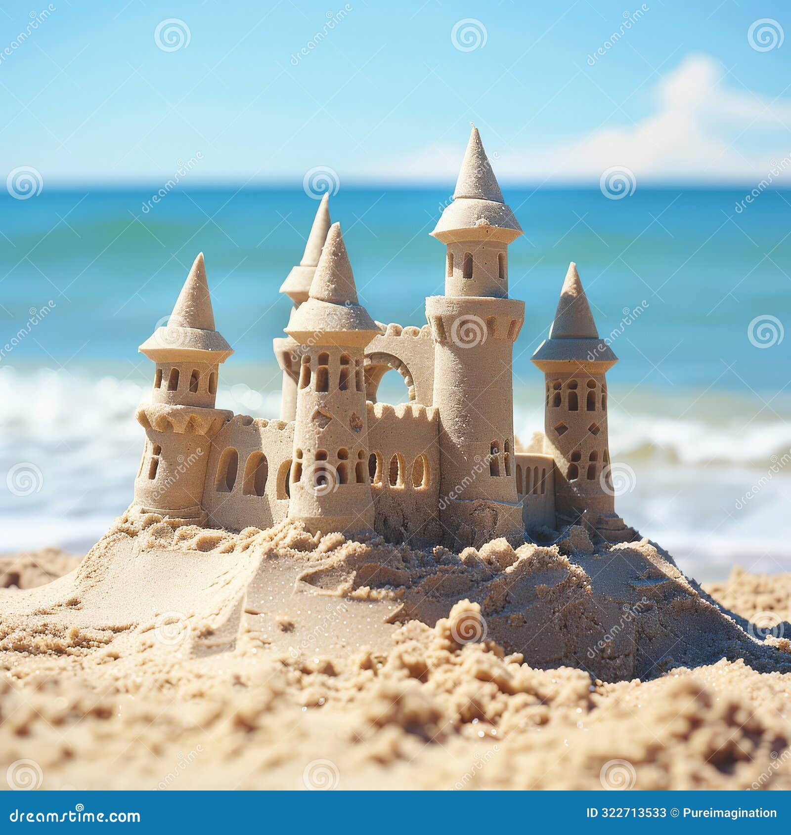Intricate Sandcastle With Towers And Flag On A Transparent Background ...
