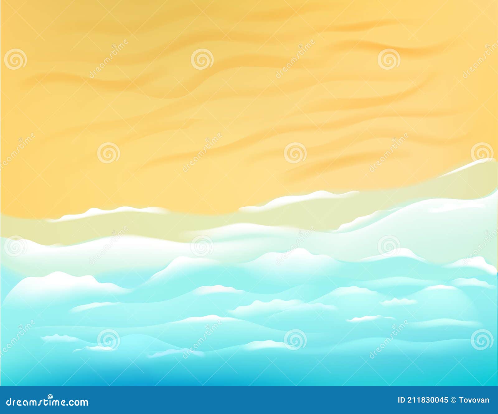Sunny Beach with Ocean Waves Stock Vector - Illustration of paradise ...
