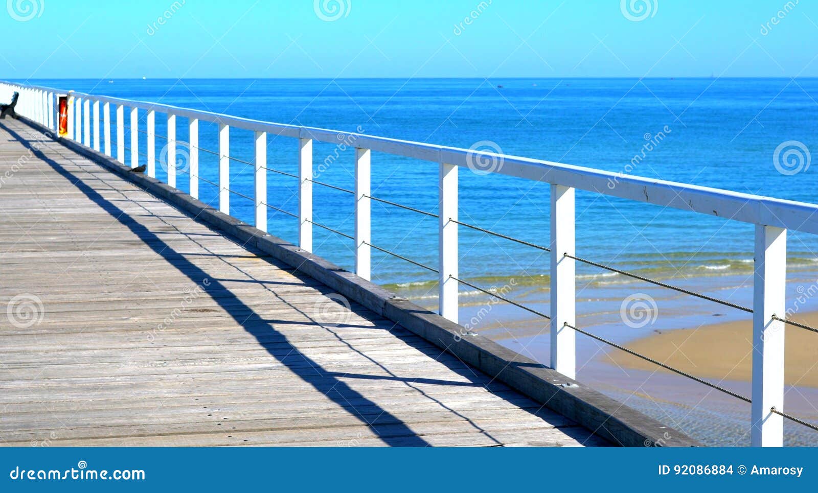 Sunny Beach Scene from Jetty Point of View. Stock Photo - Image of ...