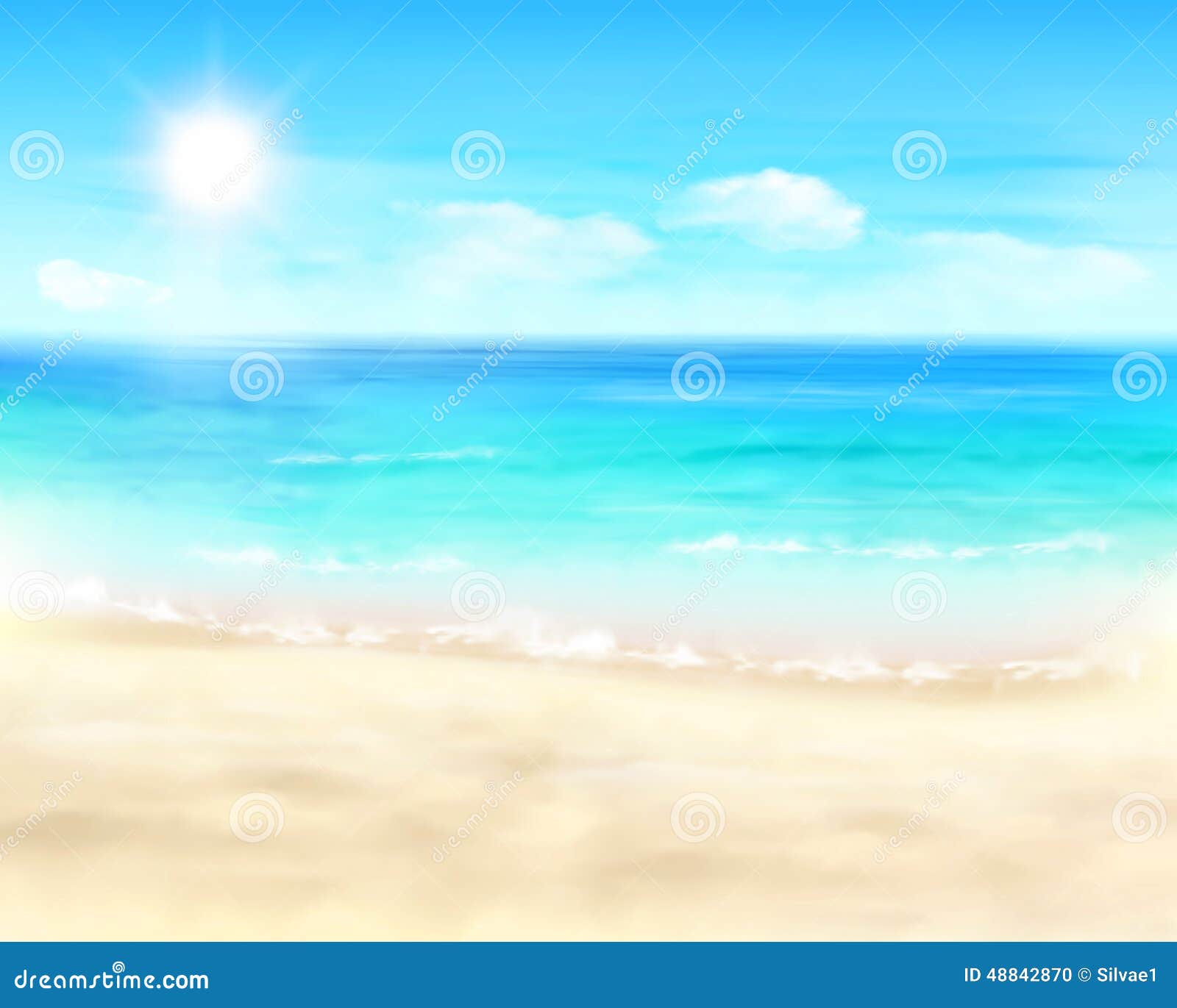 Sunny Beach. Vector Illustration Stock Photo - Image of pacific ...