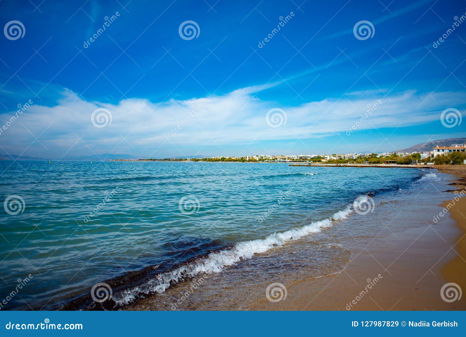 Sunny Beaches of Athens, Greece Stock Image - Image of landscape ...