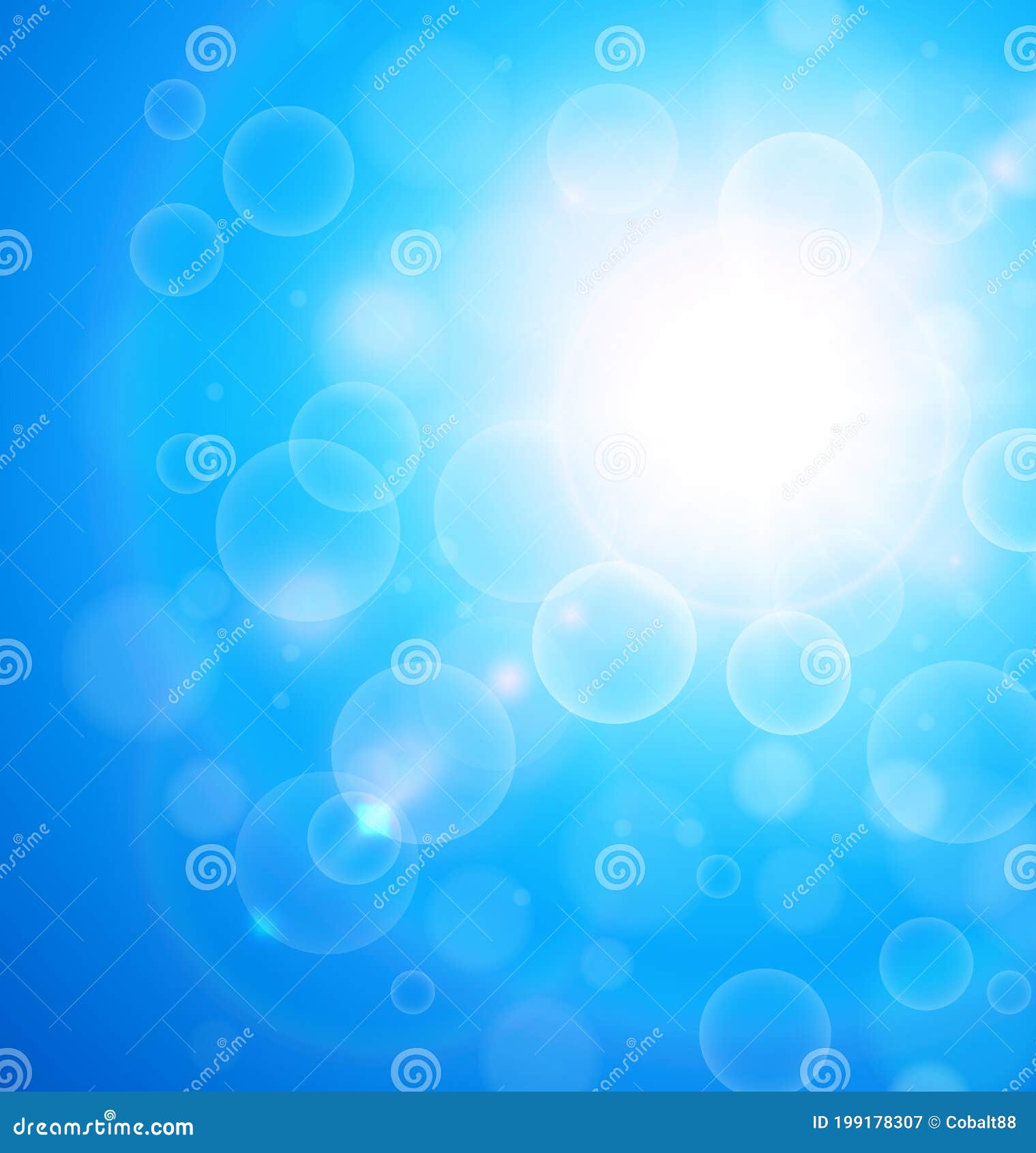 Sunny blue background stock vector. Illustration of torrid - 199178307