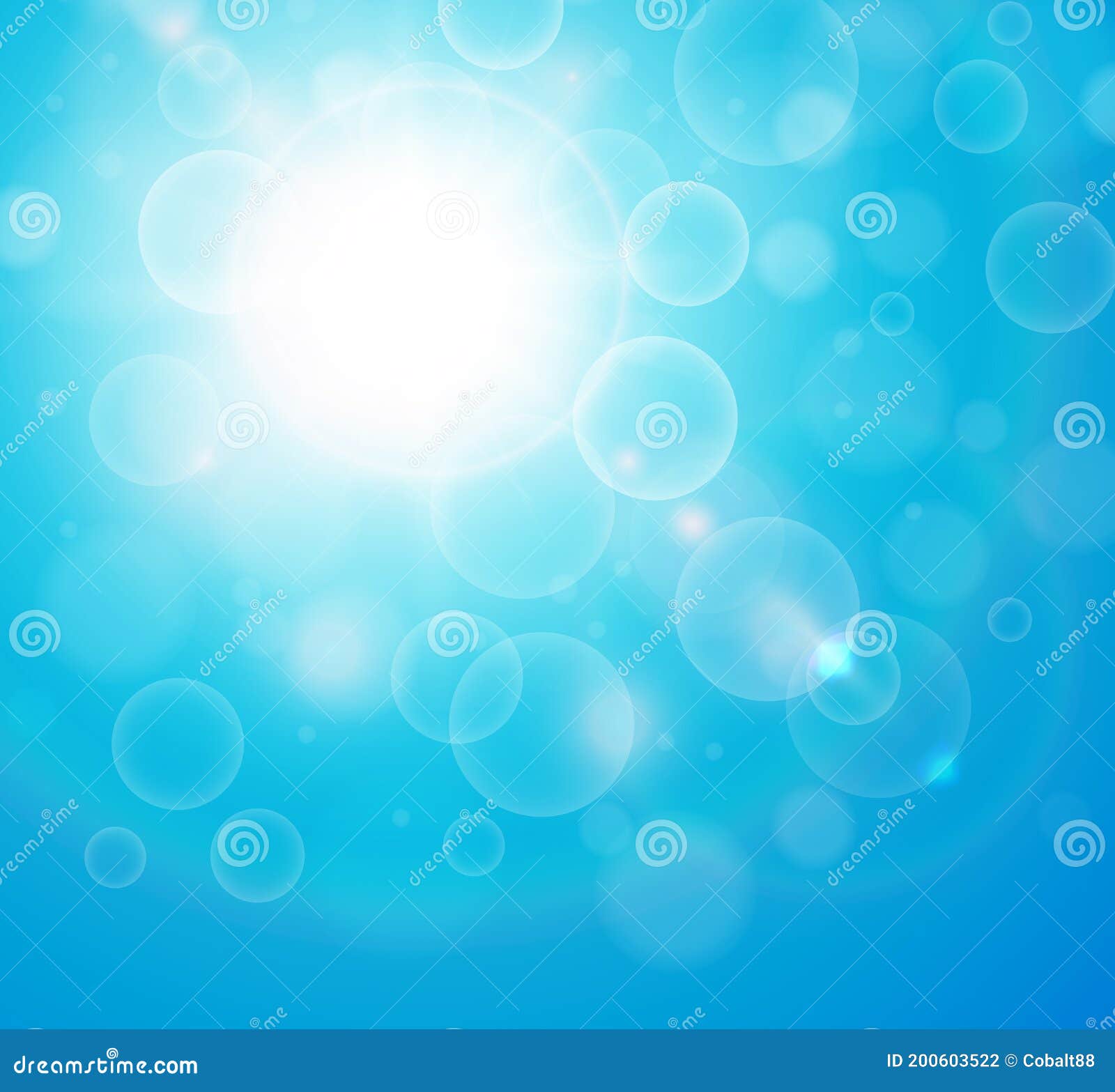 Sunny blue background stock vector. Illustration of sunny - 200603522