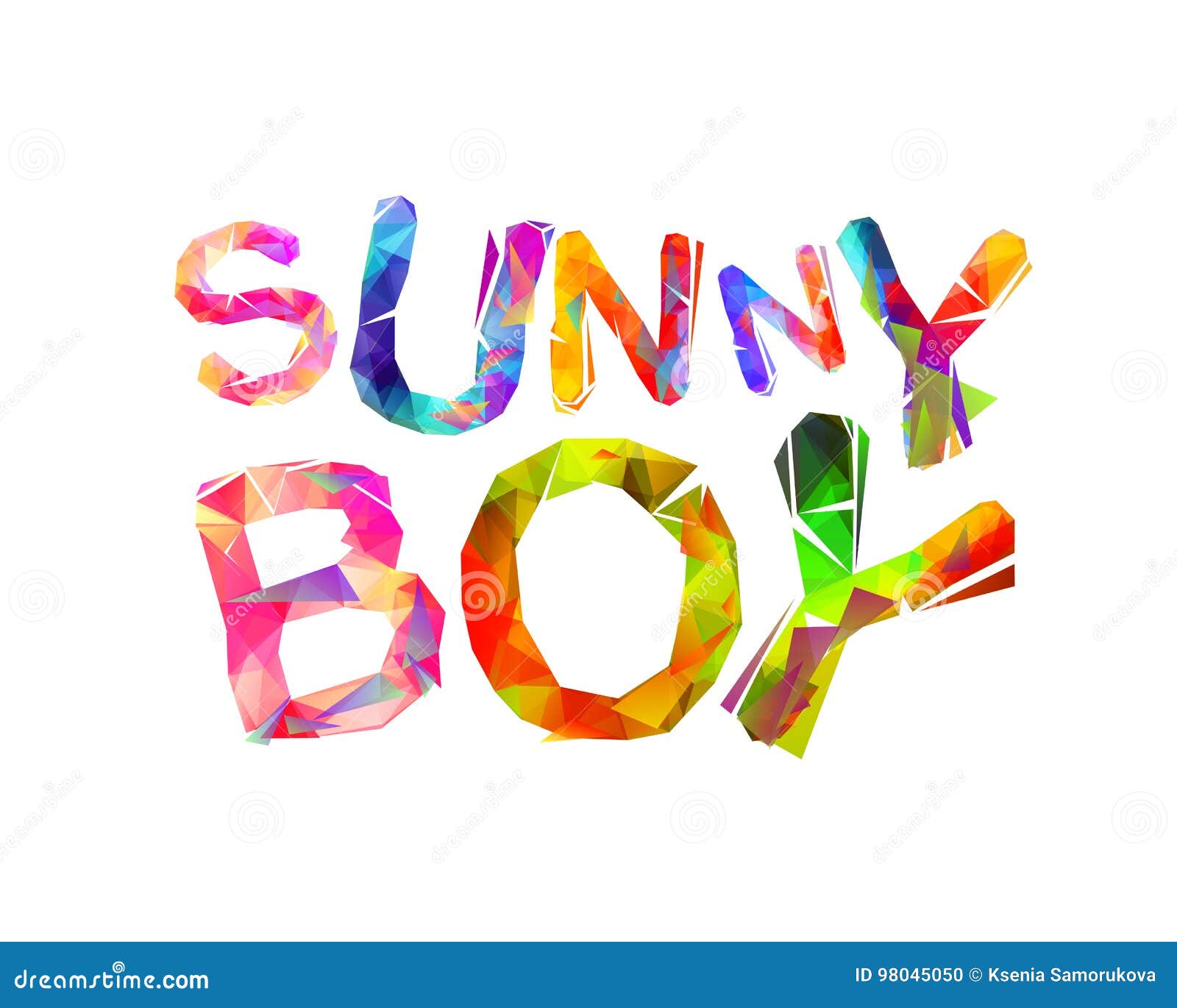 Sunny Boy. Vector Inscription. Triangular Letters Stock Vector ...