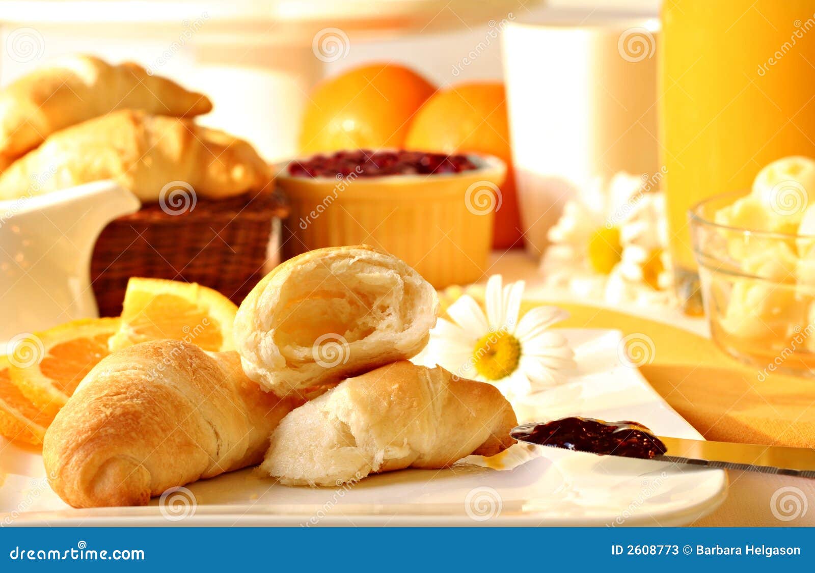 Sunny breakfast stock image. Image of daisy, croissant - 2608773