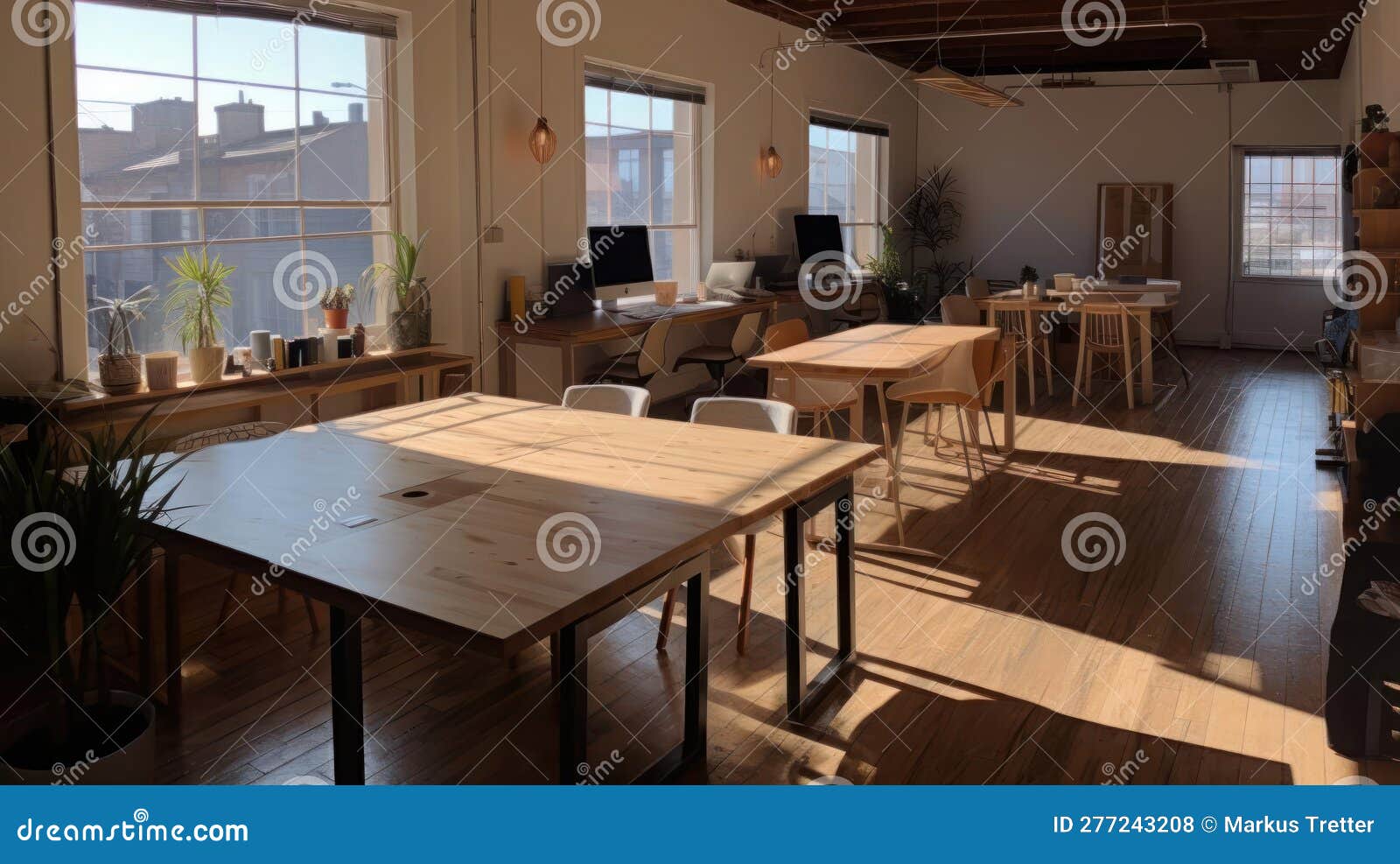 A Sunny Bright Workspace with Plenty of Room for Collaboration Created ...