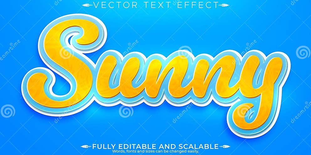 Sunny Cartoon Text Effect, Editable Summer and Beach Text Style Stock ...