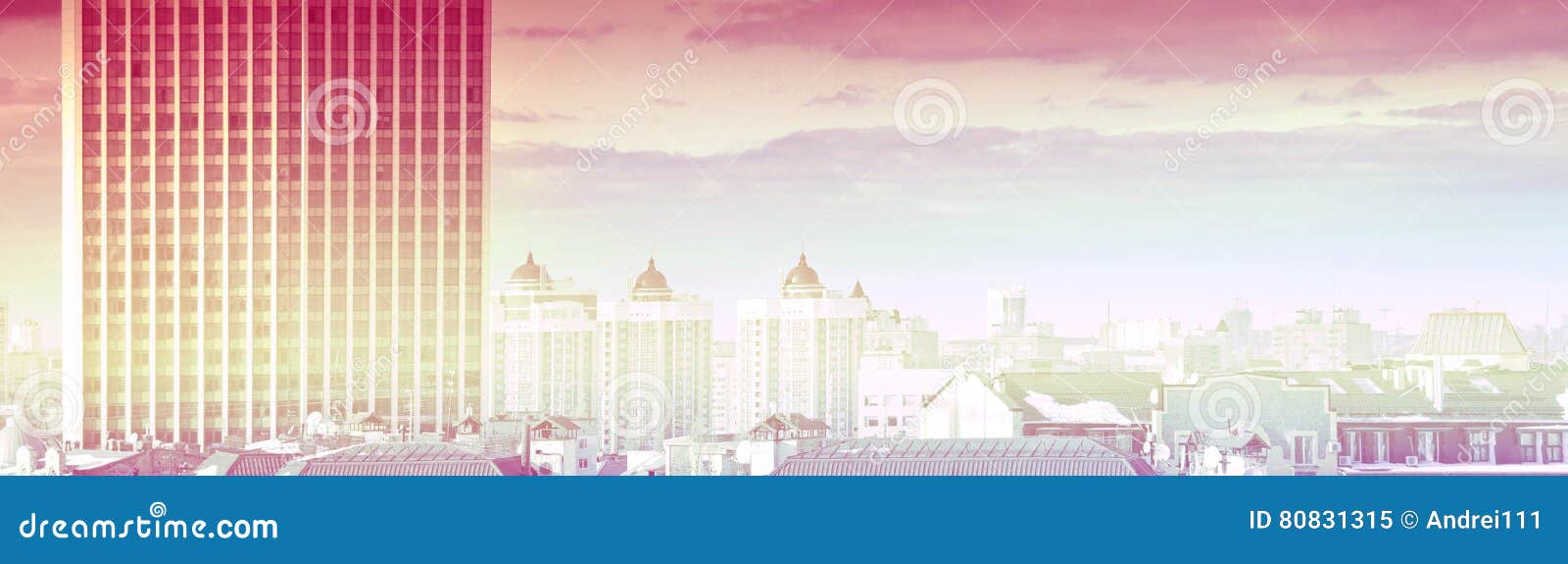 Sunny cityscape stock image. Image of high, illuminated - 80831315