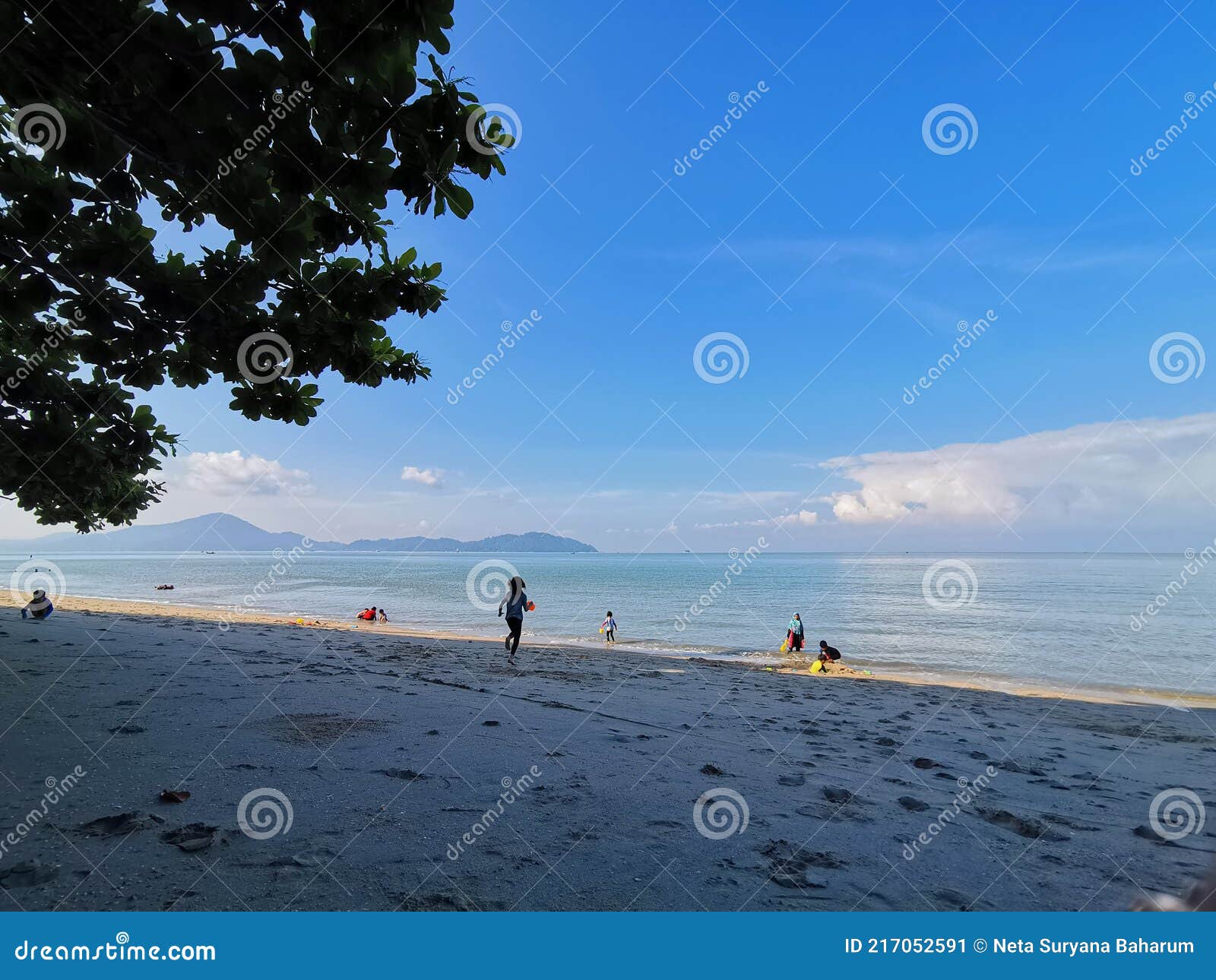 Sunny Cloudless Day at the Beach. Stock Image - Image of cloudless ...