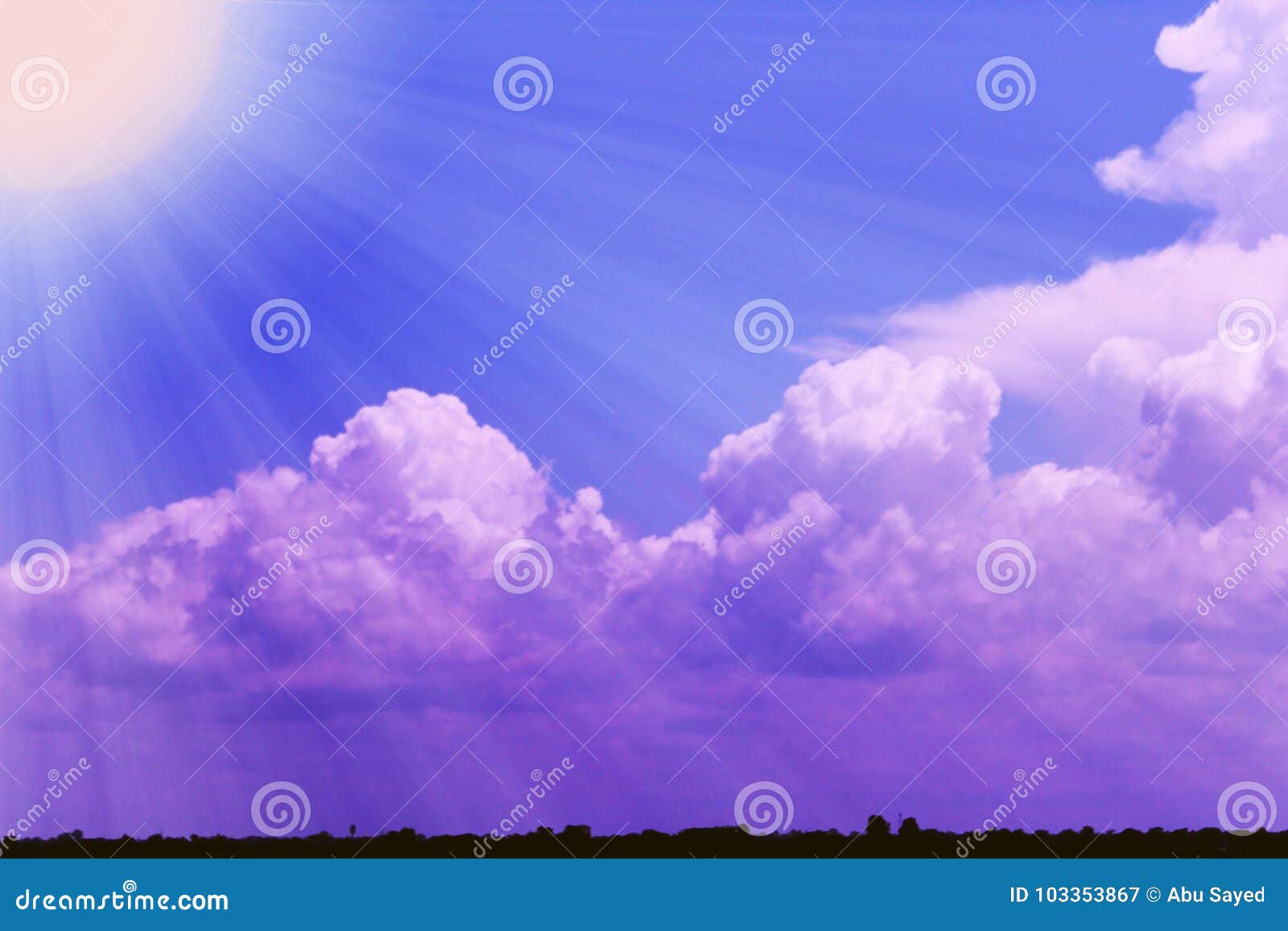 Sunny and Cloudy Sky.there Have so Much Sunlight Effect on the Cloud ...