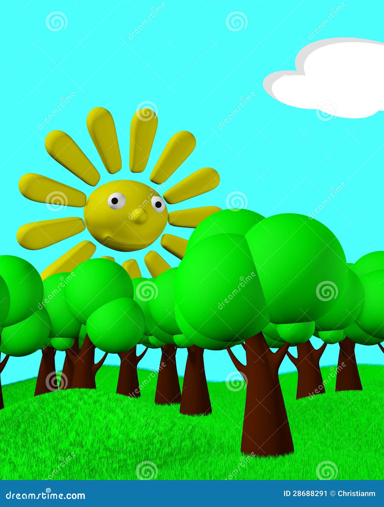 Sunny day stock illustration. Illustration of cartoon - 28688291