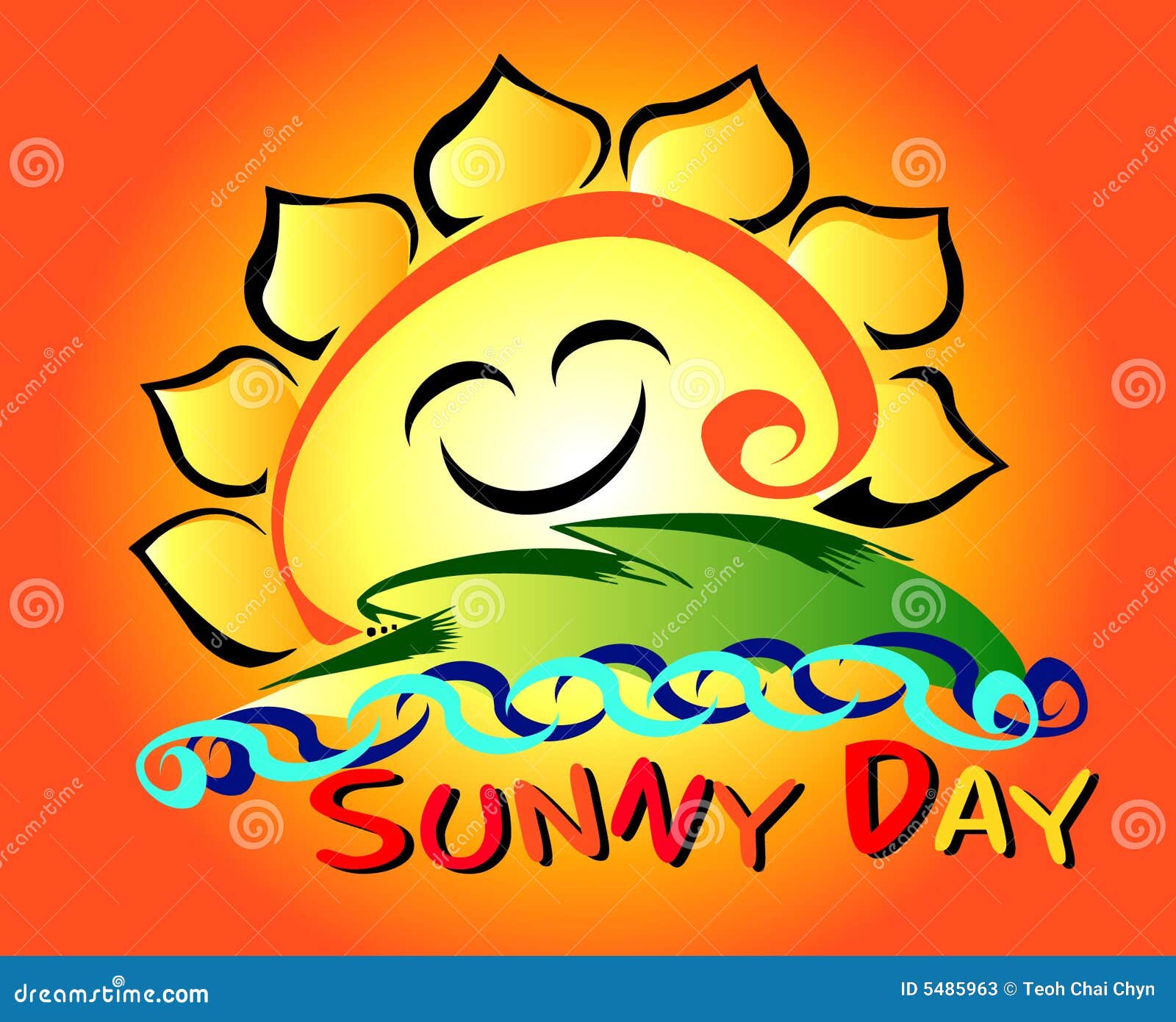 Sunny Day stock vector. Illustration of sunny, yellow - 5485963
