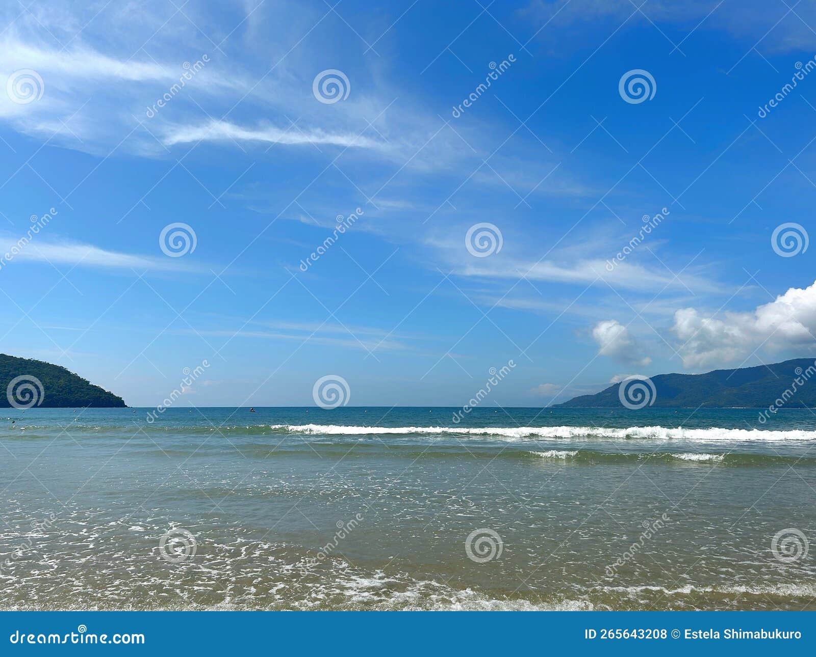 Sunny Day on the Beach with Calm and Clean Sea Stock Photo - Image of ...