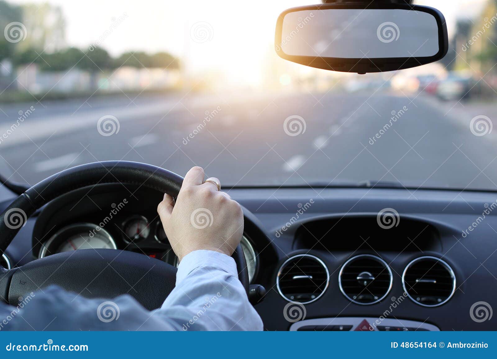 Sunny day in car stock photo. Image of driving, business - 48654164