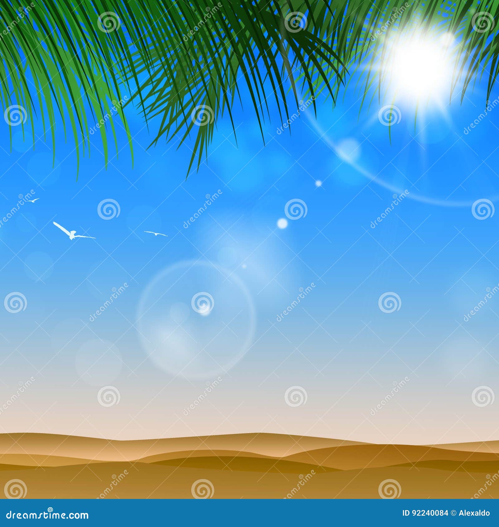 Sunny day at Desert stock illustration. Illustration of romantic - 92240084