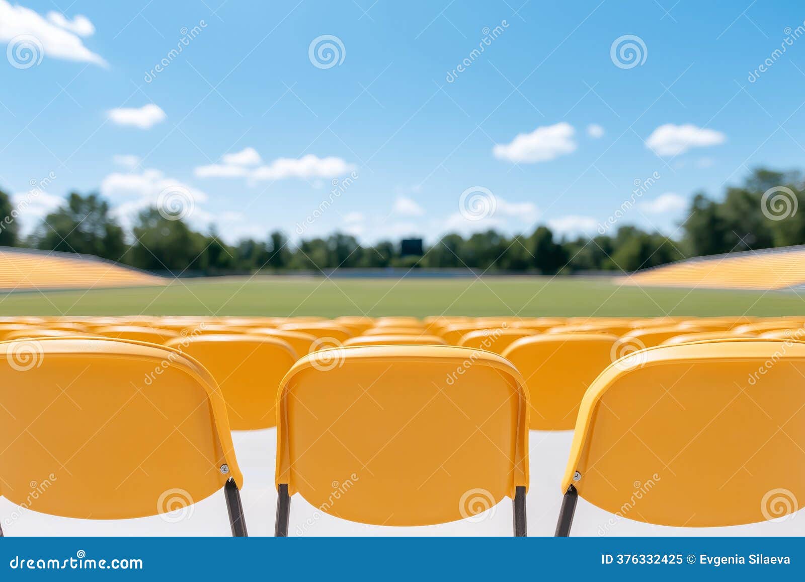 Empty Stadium At Night. Modern Sports Complex With Bright Floodlights ...