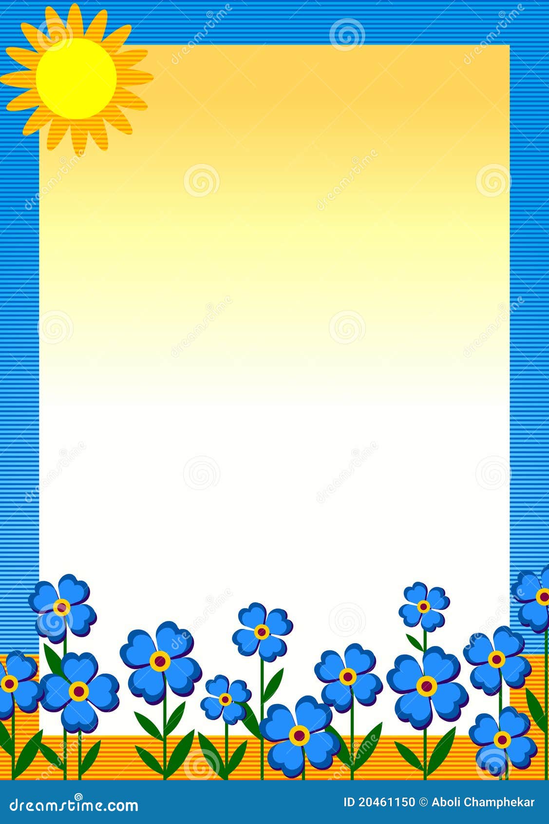 Sunny Day Floral Frame for Messages/ Photos Stock Illustration ...