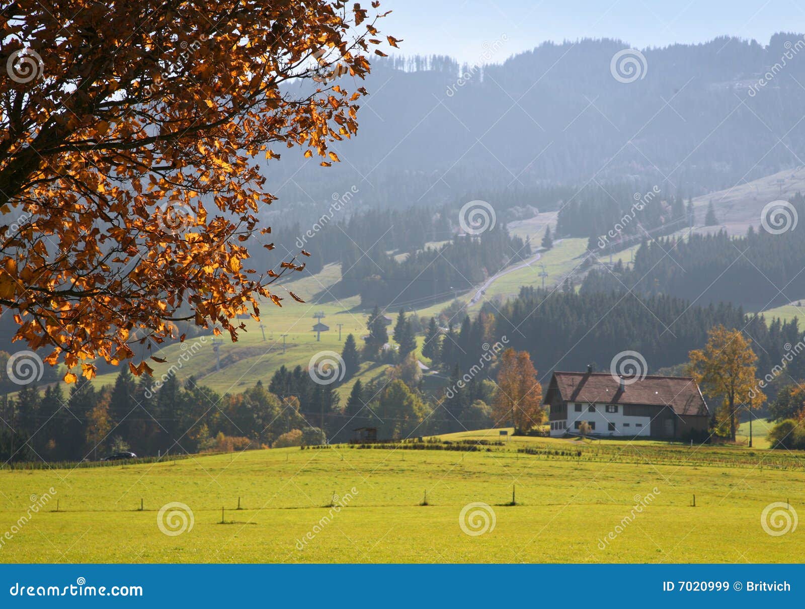 Sunny day in Germany stock image. Image of house, mountains - 7020999