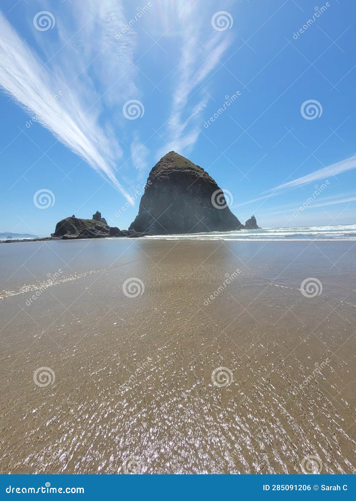 Sunny Day at Haystack Rock, Cannon Beach, Oregon Stock Photo - Image of ...
