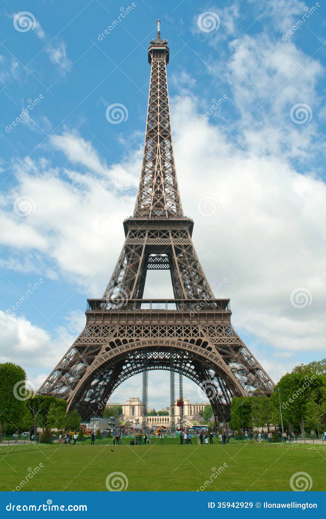 Sunny day in Paris stock image. Image of construction - 35942929