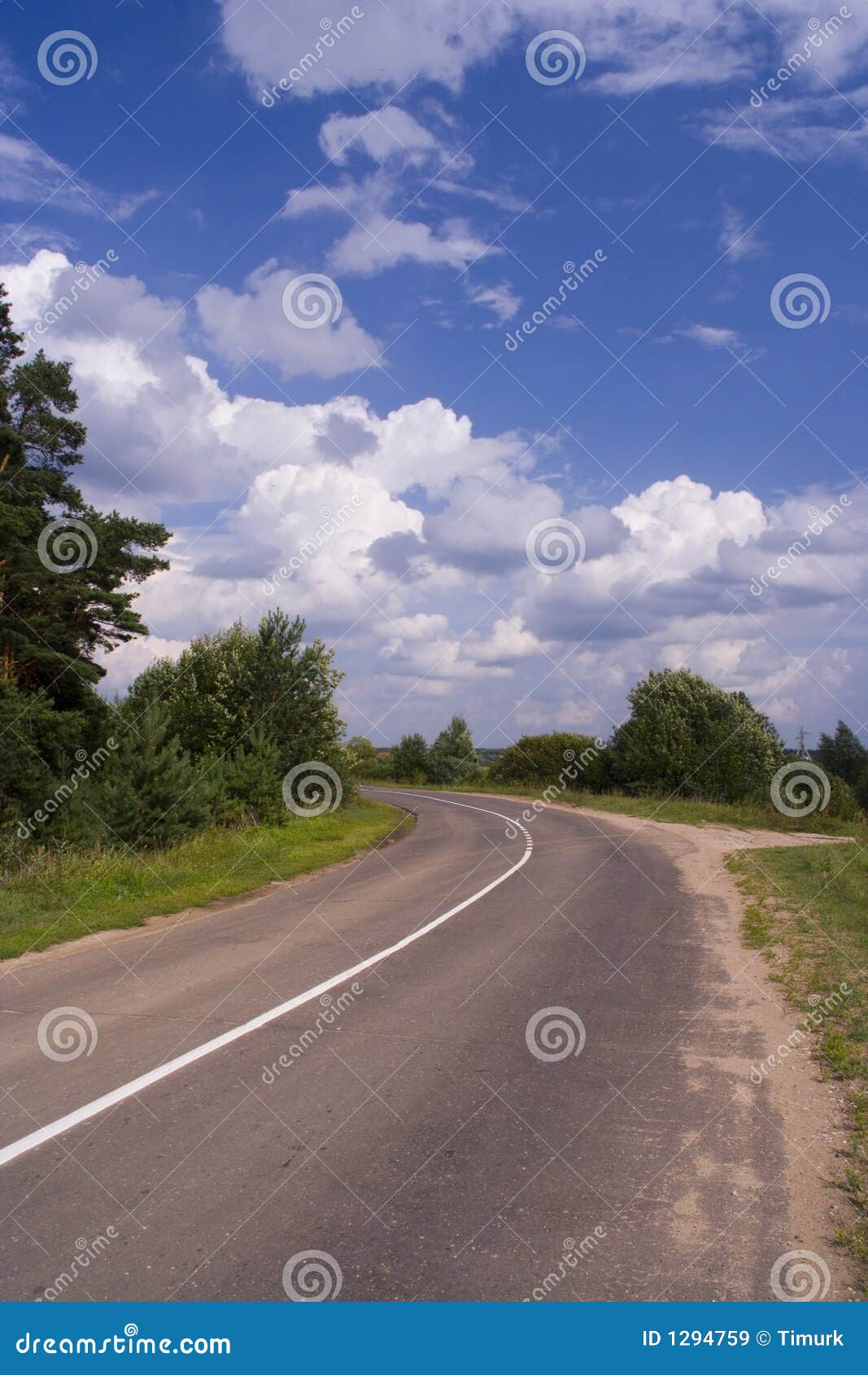 Sunny day road stock image. Image of landscape, beautiful - 1294759