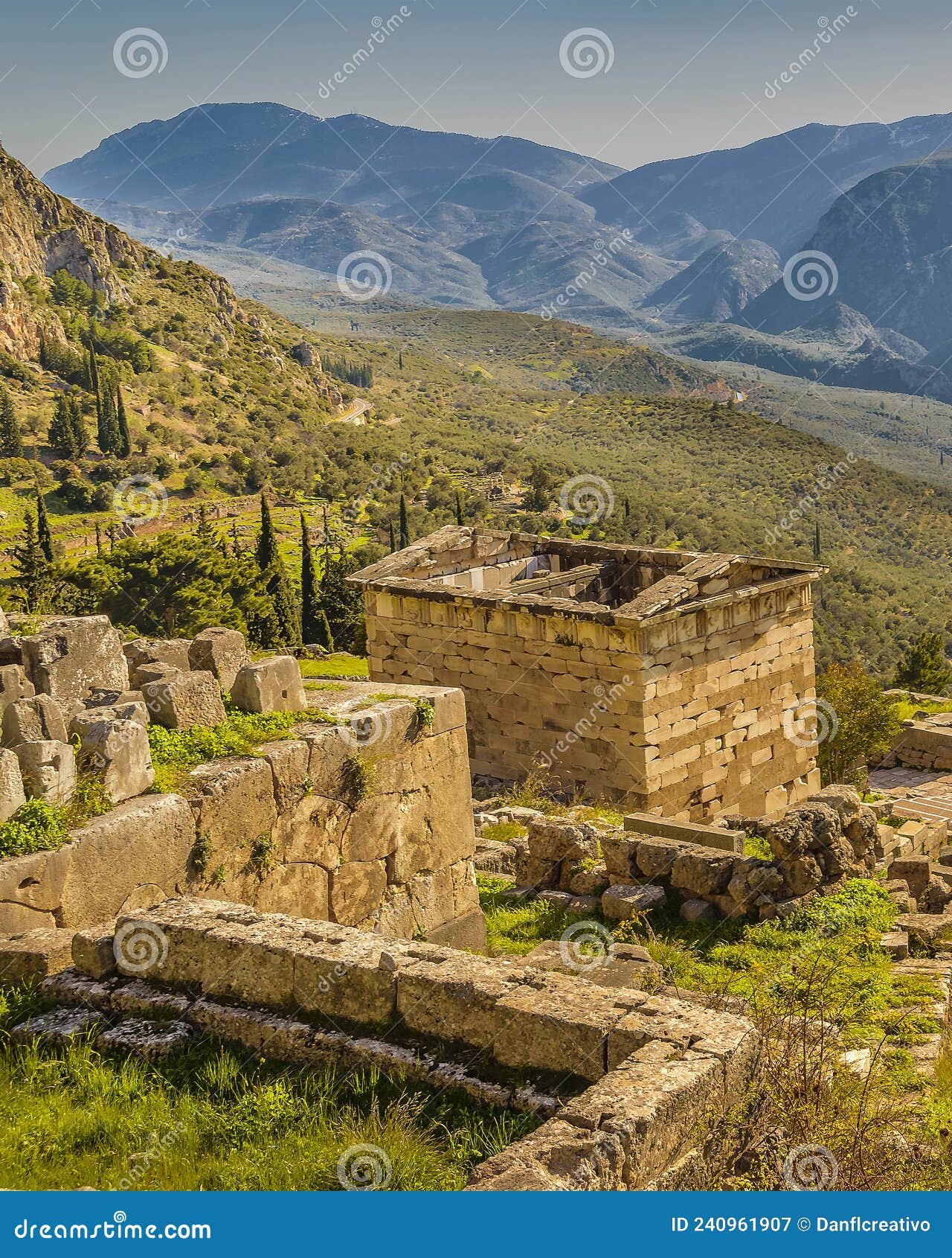 Delphi Sanctuary, Phocis, Greece Stock Image - Image of sanctuary, site ...