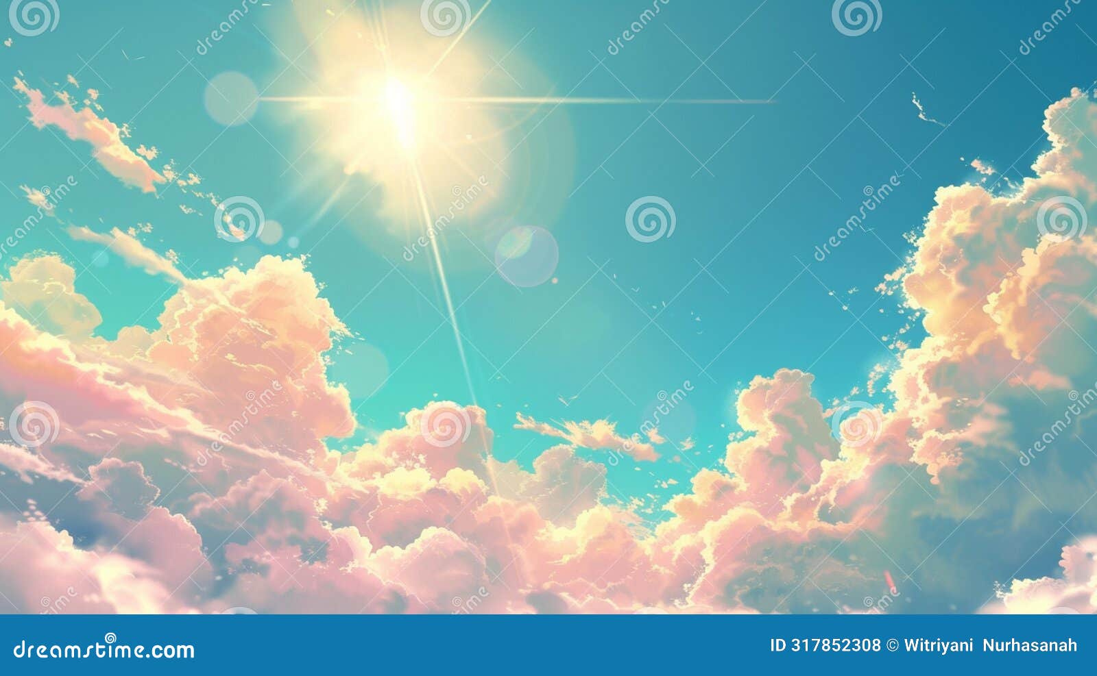 Sunny Day Sky Scene with Beautiful View. Generative Ai Stock ...