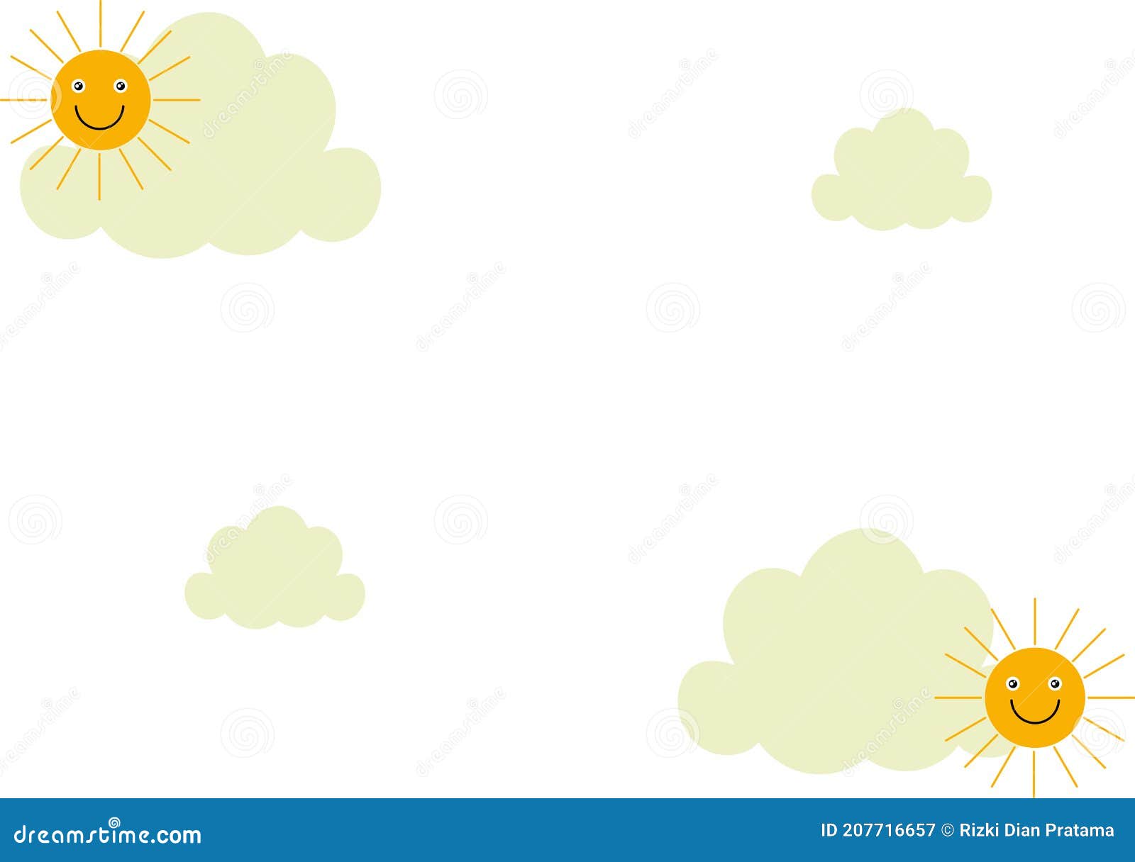 Sunny Day Theme Background with a Smiling Sun Design Stock Vector ...