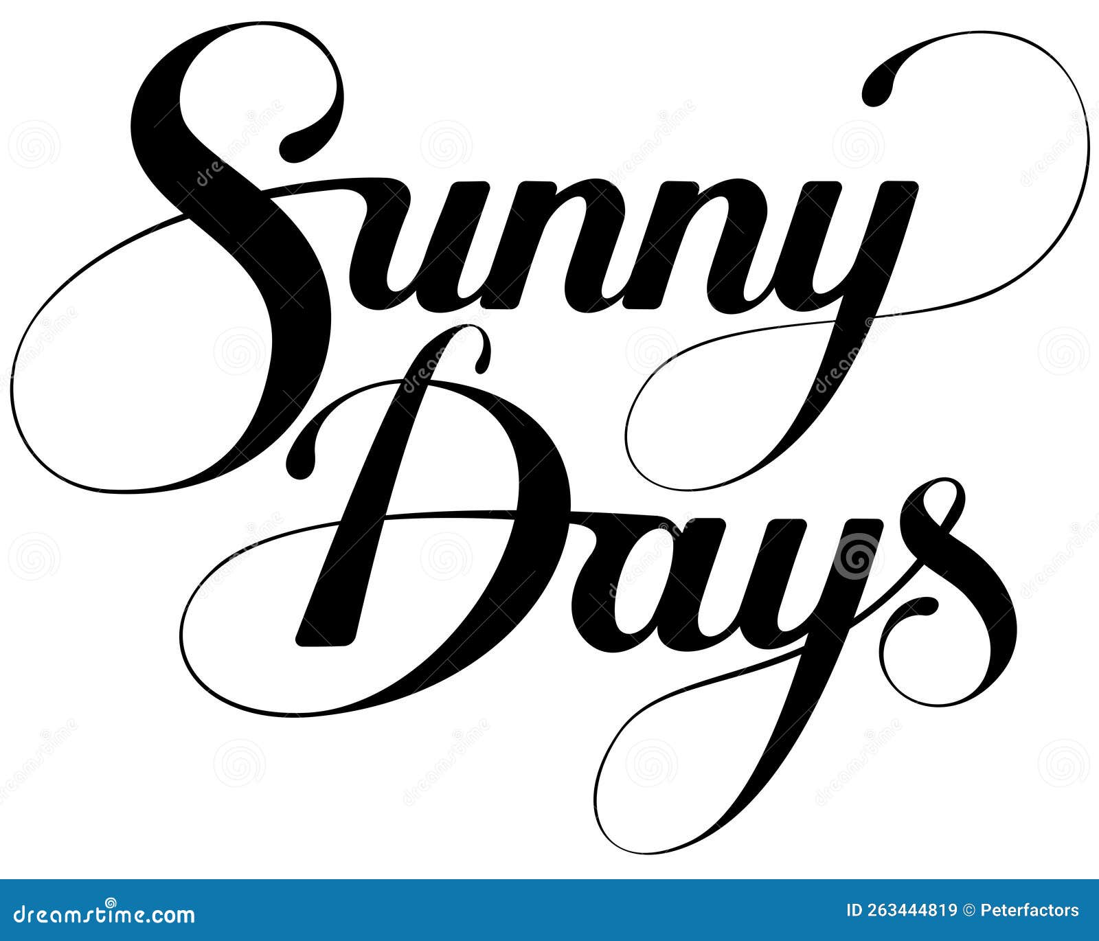 Sunny Days - Custom Calligraphy Text Stock Vector - Illustration of ...