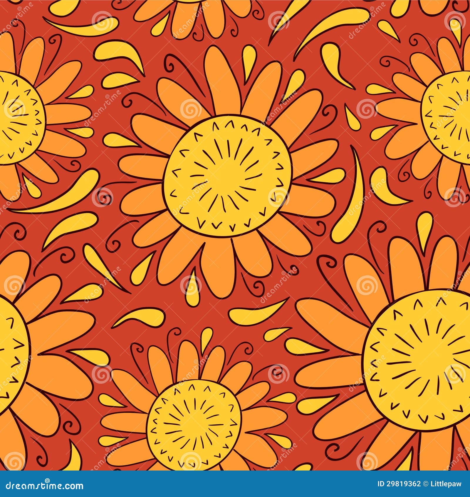Sunny Decorative Seamless Pattern Stock Vector - Illustration of ...