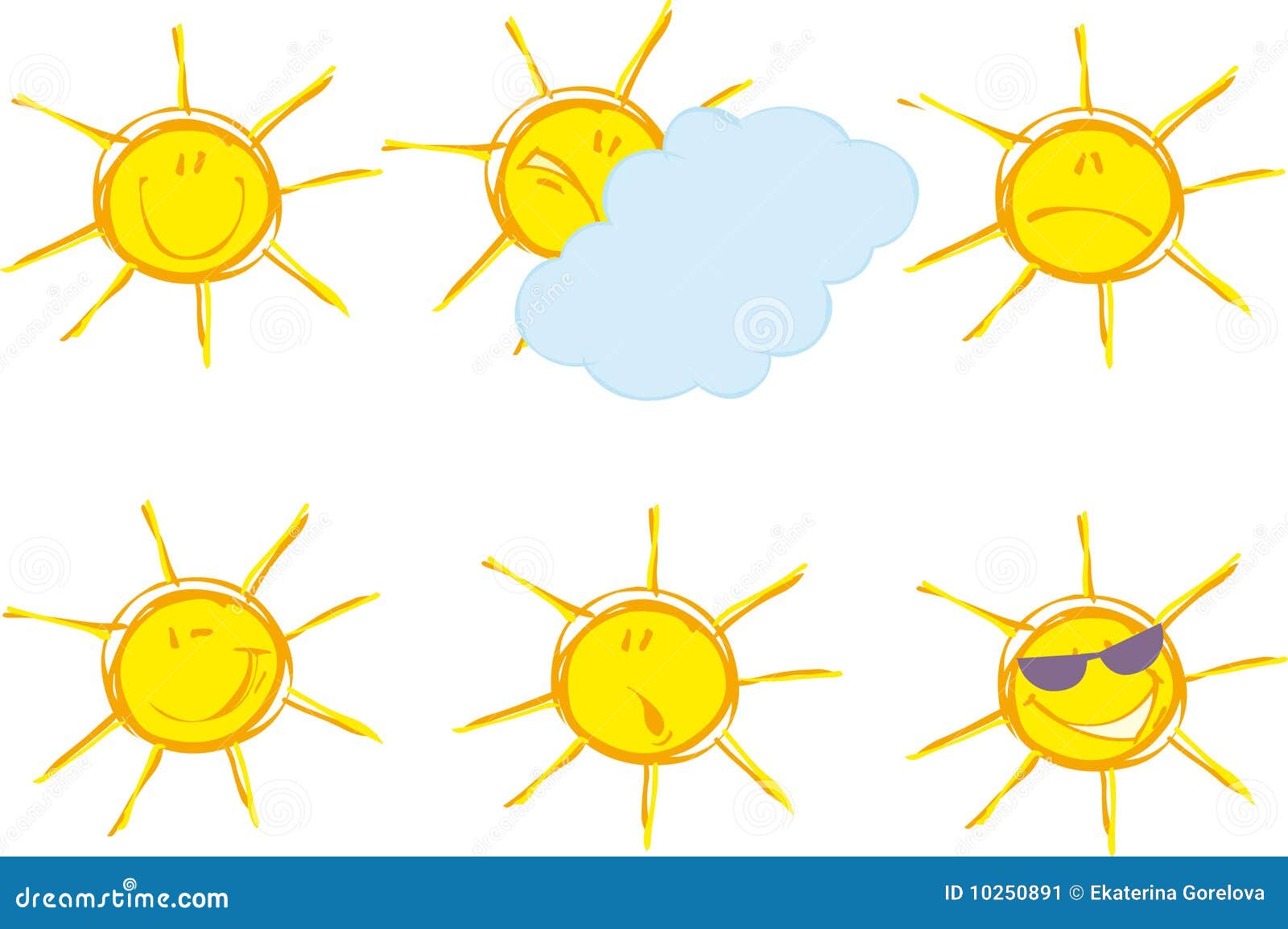 Sunny emotions stock vector. Illustration of face, mouth - 10250891