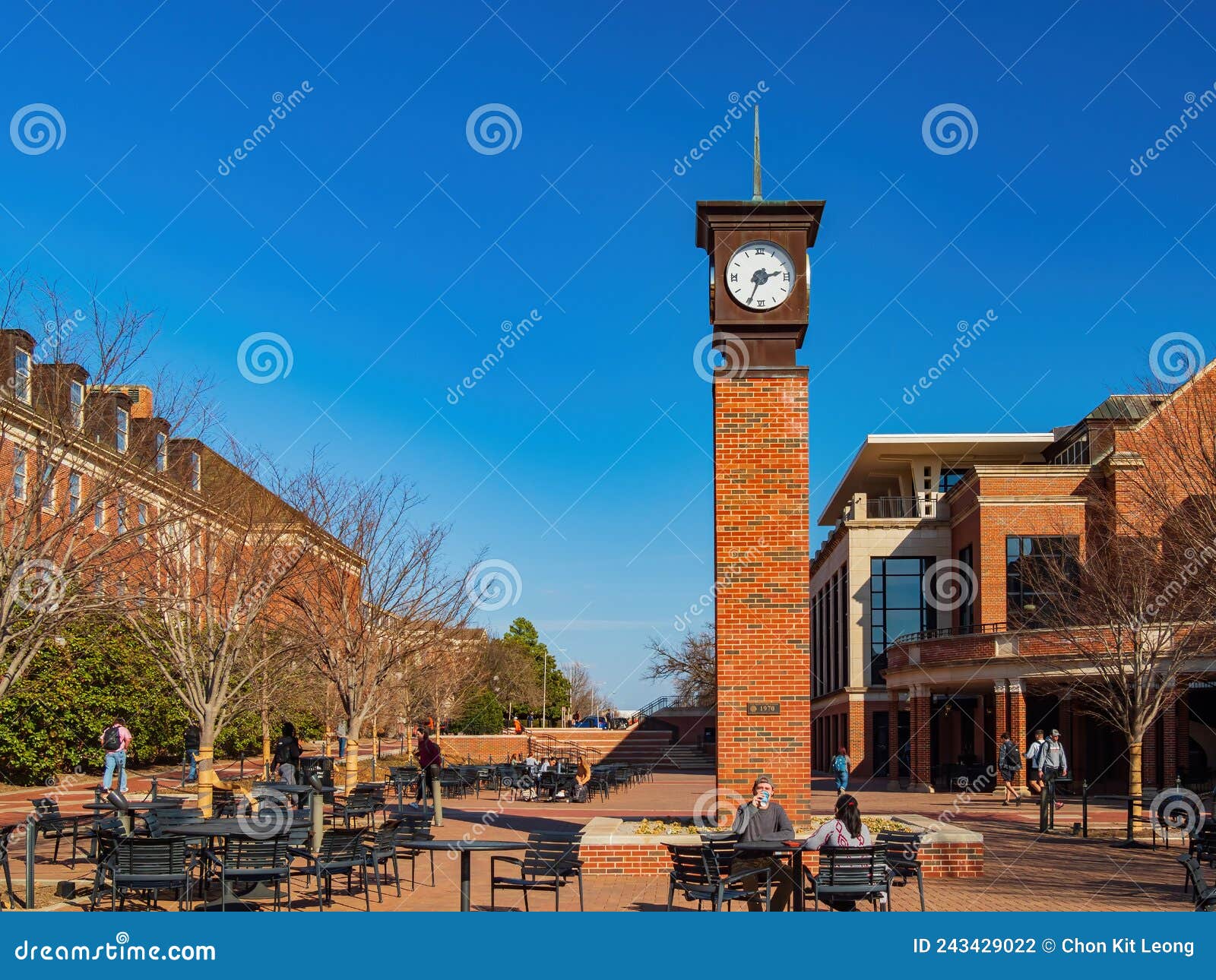 Sunny Exteior View of the Clock Tower of Oklahoma State University ...