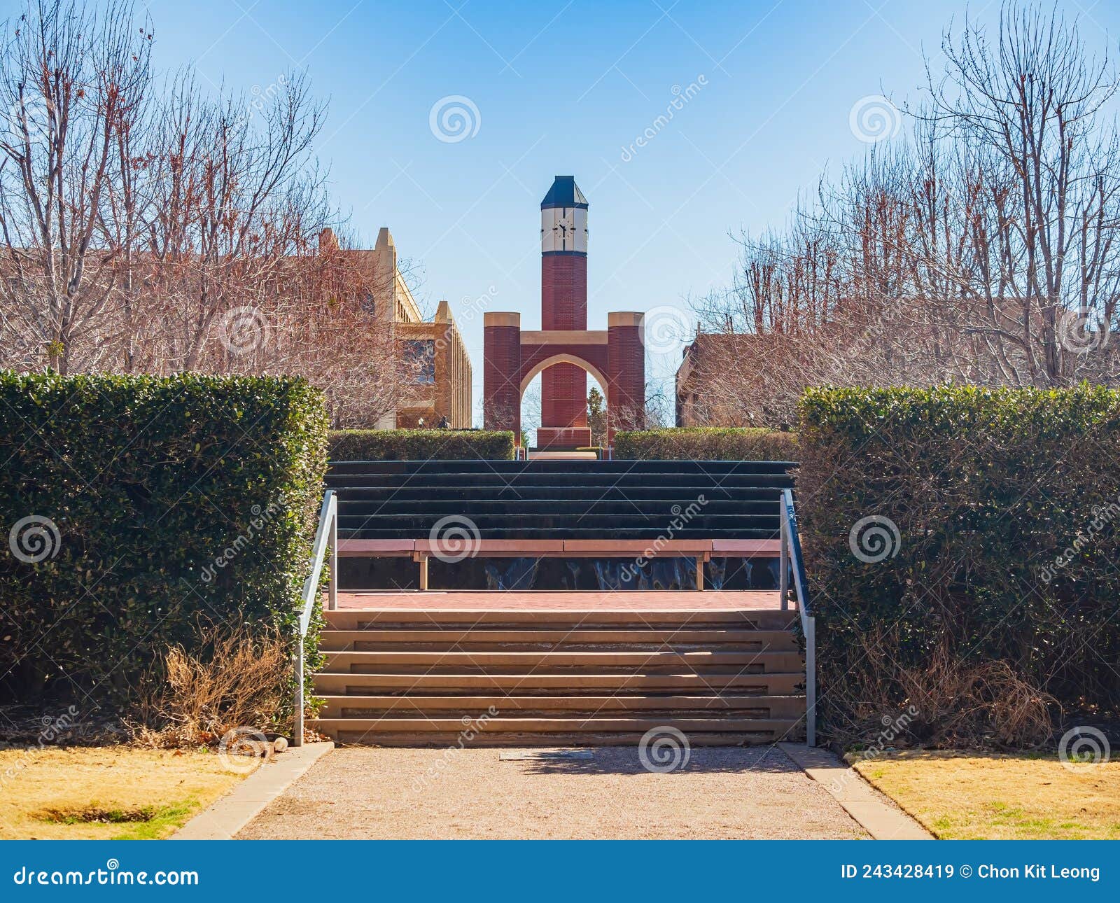 Sunny Exterior View of the Clock Tower of University of Oklahoma Stock ...